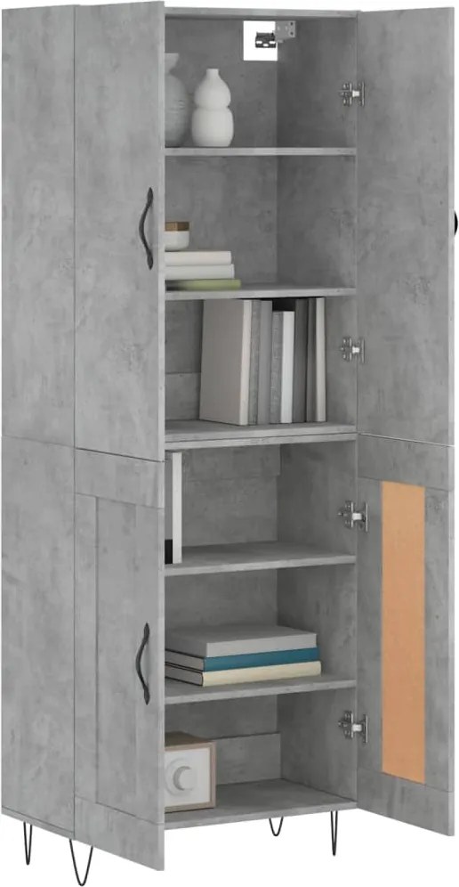 Skříň highboard betonově šedá 69,5x34x180 cm kompozitní dřevo 3198077