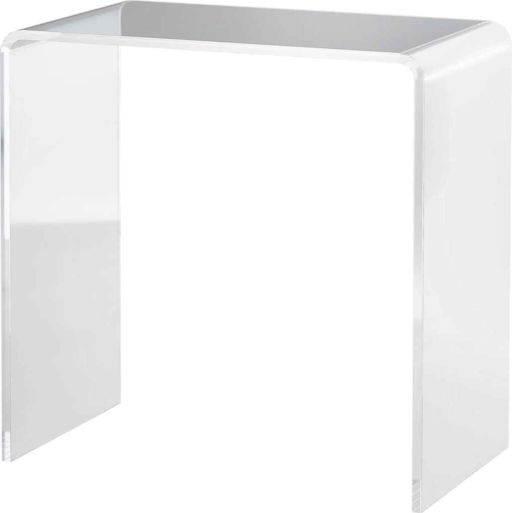HOMCOM U-tvarovaný akrylový konferenční stolek, moderní stolek s hladkými hranami a zaoblenými rohy, 53,5x30,5x53,5 cm, průhledný