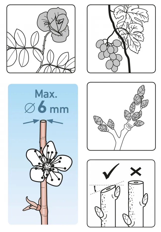 Nůžky zahradnické přímé, 200mm, HCS