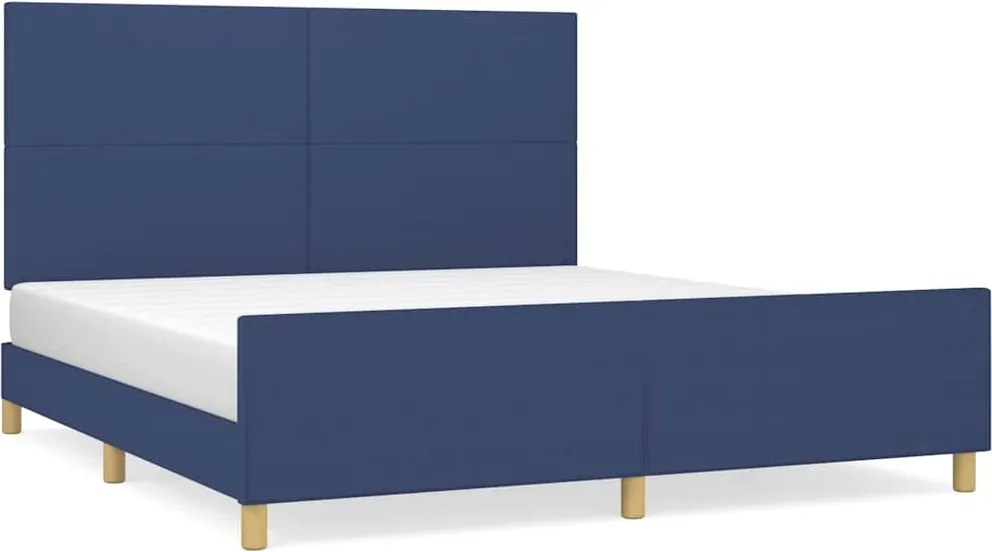 Rám postele bez matrace modrý 160 x 200 cm textil 3124909