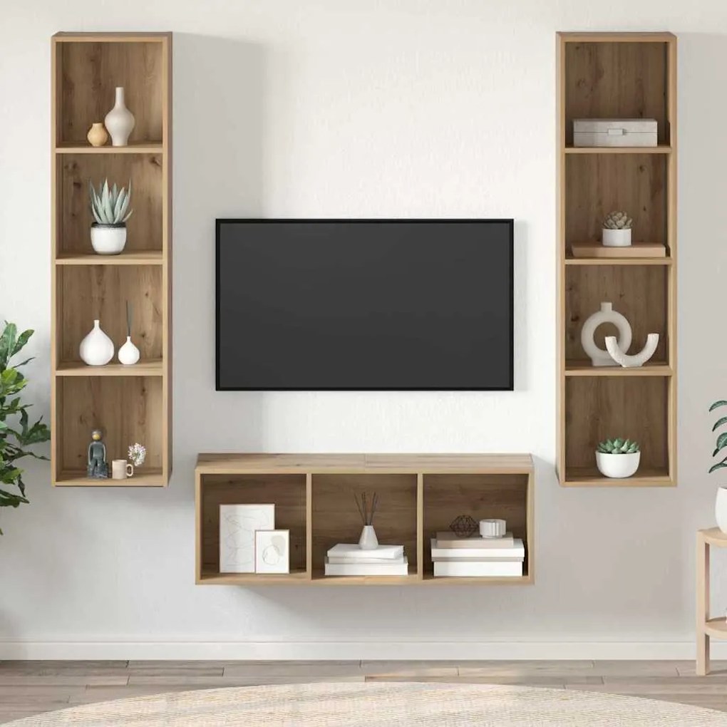 Sestava TV skříněk 3 ks Artisanový dub Kompozitní dřevo 3393341
