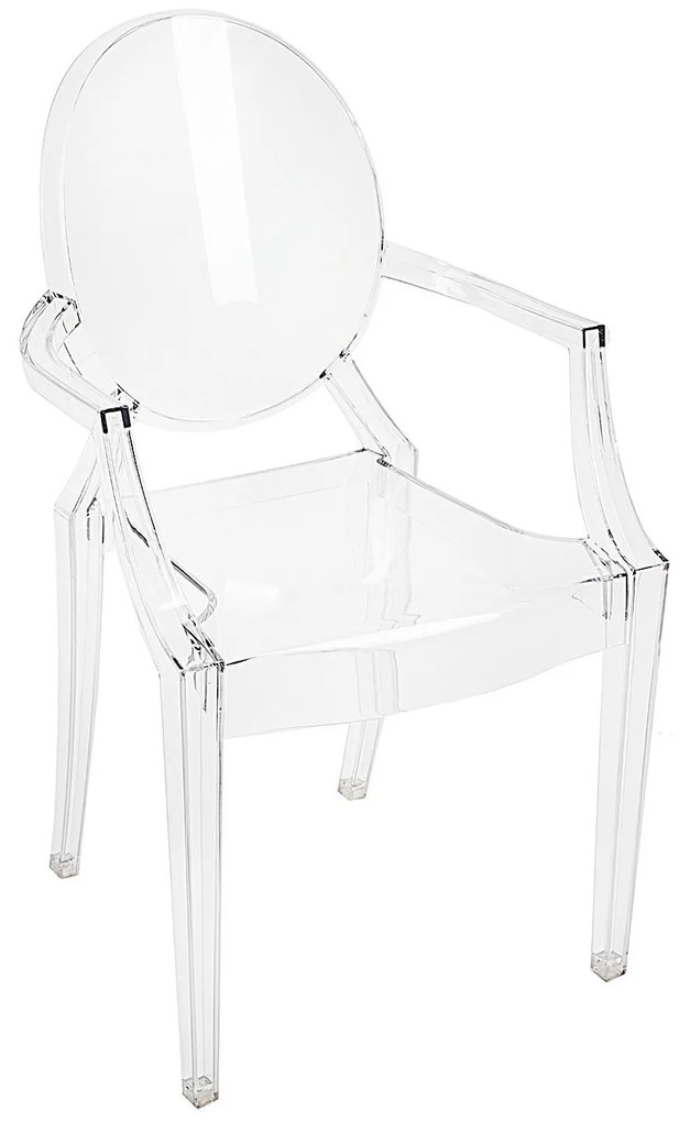 Culty Designová židle Ghost s područkami, transparentní