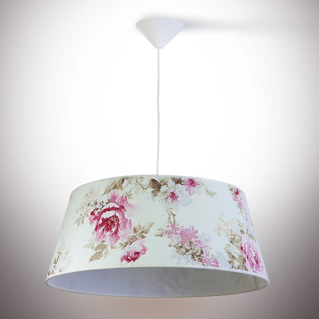 Light for home - Závěsné světlo na lanku se stínítkem z holandského textilu průměr 500 mm 13910  "Brighton", 1x60W, E27, Bílá