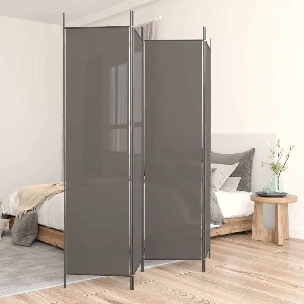 vidaXL 4dílný paraván 200x200 cm textil [350182] Barva: Černá