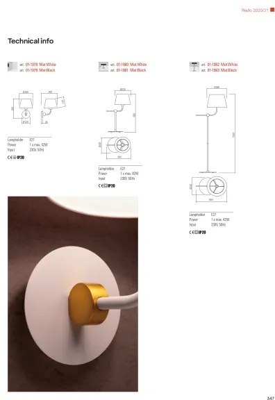 Redo 01-1981 - Stolní lampa MORRIS 1xE27/42W/230V černá