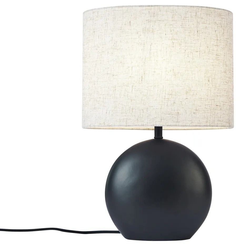 Japandi stolní lampa černá s lněným stínidlem - Timo Biano.cz