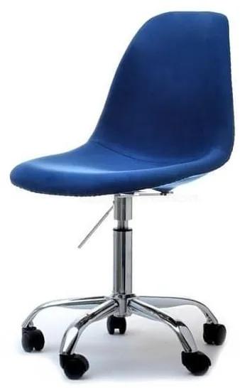 design4life Designová kancelářská židle LAWA LOKI glamour modrá, chrom