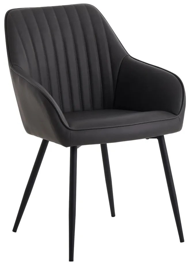 Tmavě šedá čalouněná jídelní křesla v sadě 2 ks s područkami Nolan Stripe – Unique Furniture