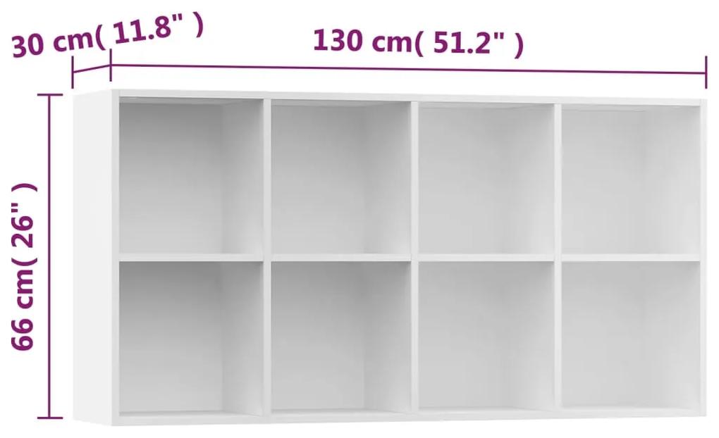 vidaXL Knihovna/příborník bílá 66 x 30 x 130 cm dřevotříska