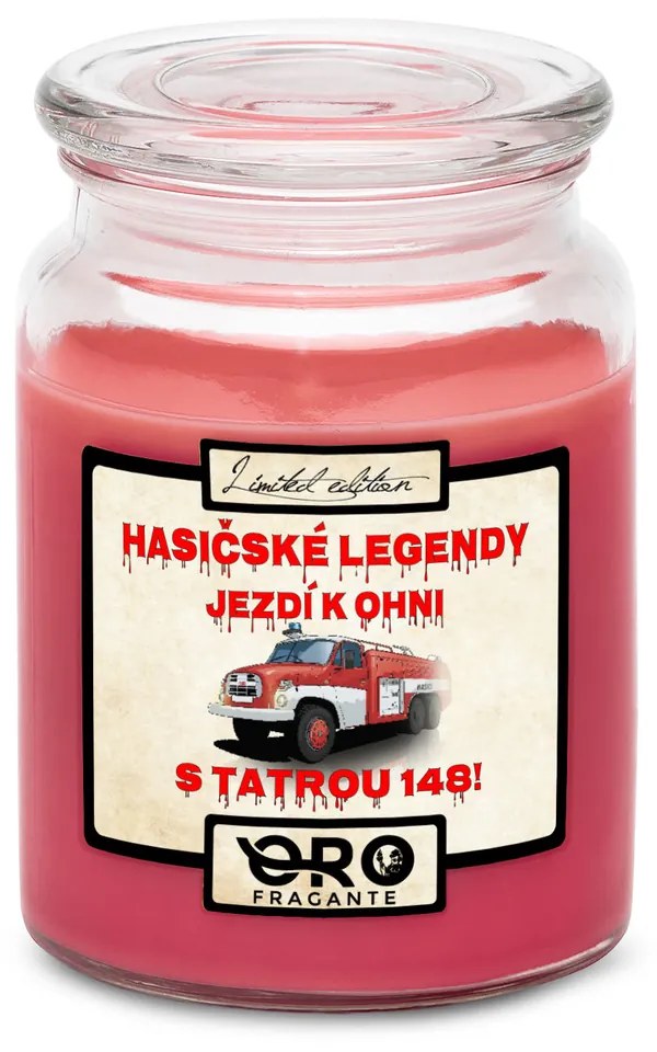 Svíčka Hasičské legendy – Tatra 148 (Vůně svíčky: Višně v čokoládě)