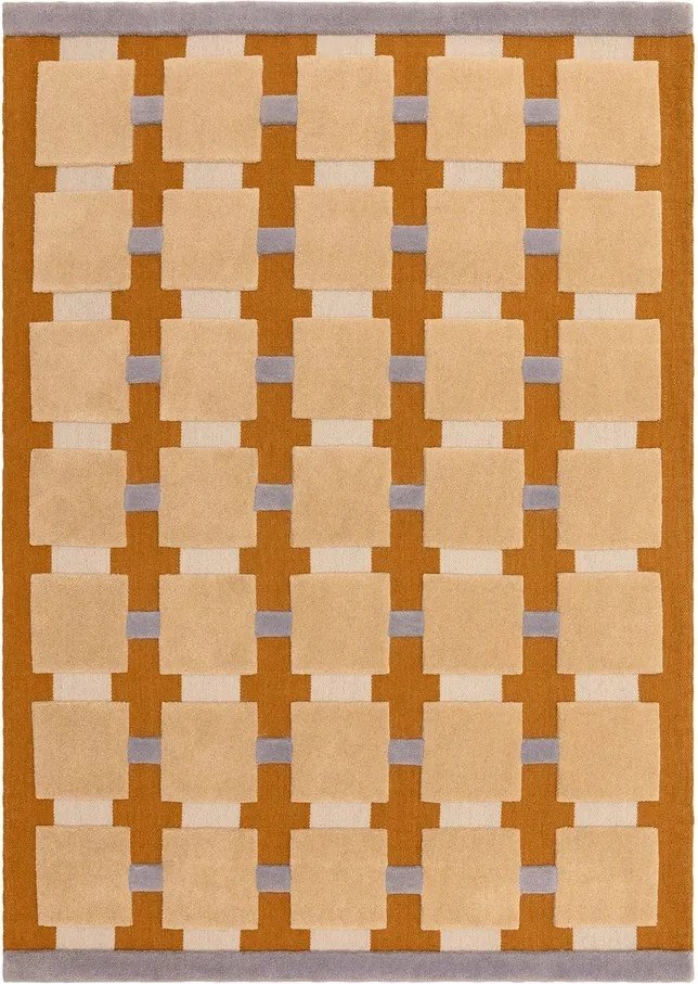 Okrově žlutý ručně tkaný koberec s příměsí vlny 160x230 cm Mallory – MADE