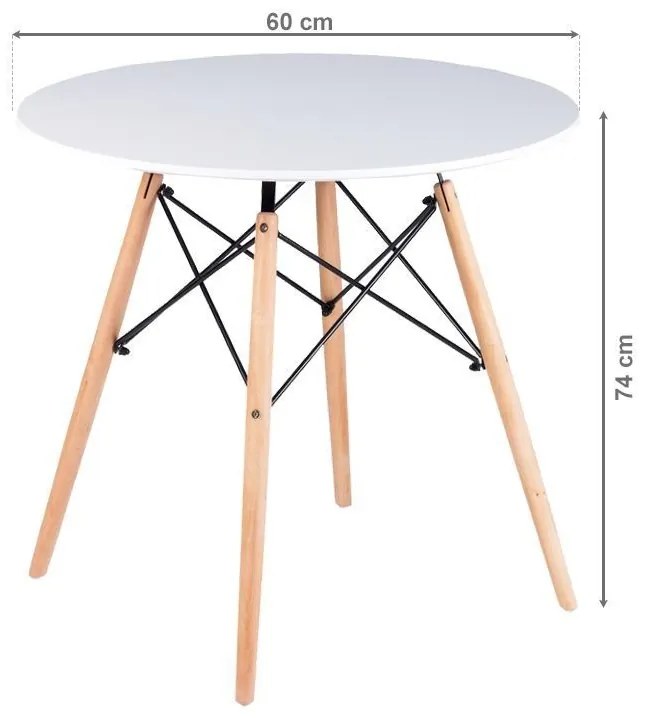 Kulatý skandinávský stůl bílý