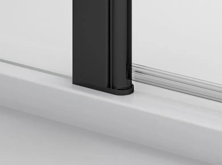 Sanswiss SOLINO SOL13+V.SOL jednokřídlé sprchové dveře 120 cm Šířka: 1200 mm, Profil: Černá, Sklo: Hladké čiré