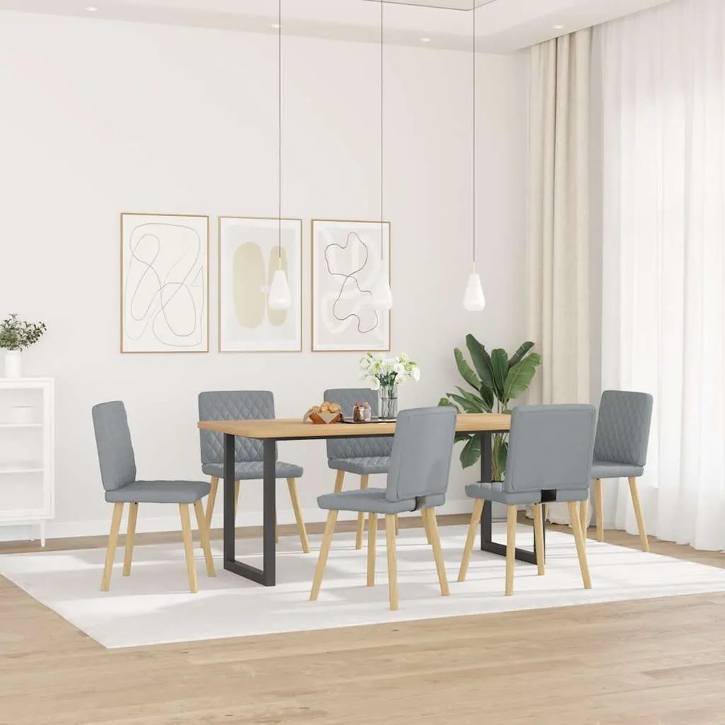 Jídelní židle 6 ks světle šedé textil 3315491