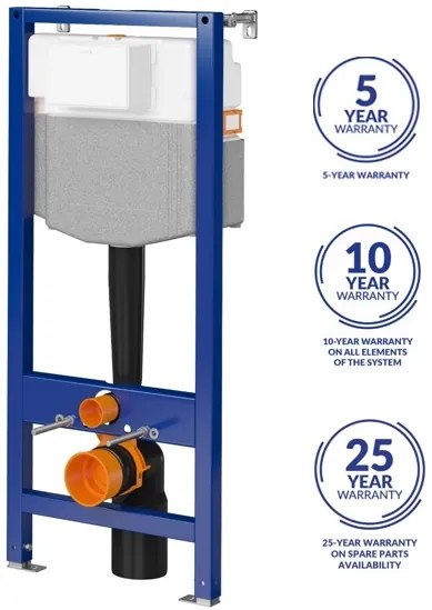 Cersanit Moduo, System50 MECH podomítkový rám + závěsná wc mísa Moduo Plus CleanOn + černé tlačítko MOVI II, S701-766