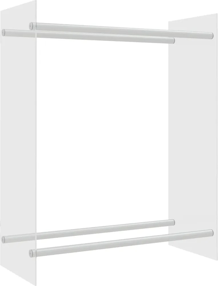 Stojan na palivové dříví průhledný 80x35x100 cm tvrzené sklo 327469
