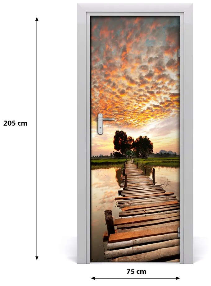 Fototapeta na dveře dřevěný most 75x205 cm