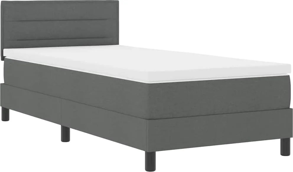 Postel s boxspringem s čelo Tmavě šedá 80 x 200 cm textil 3338567