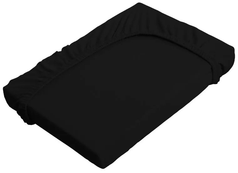 SCANquilt napínací prostěradlo JERSEY ELASTIC LYCRA černá výška matrace do 30 cm 100 x 220 cm
