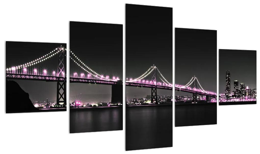 Noční obraz mostu (125x70 cm)