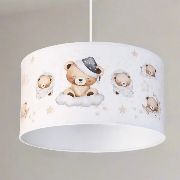 BRILAGI - LED Dětský lustr na lanku BOBO 1xE27/60W/230V pr. 35 cm bílá/medvídci