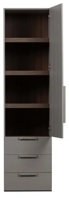 Šedá modulární skříň v dekoru ořechu 55x210x58 cm Rens – WOOOD