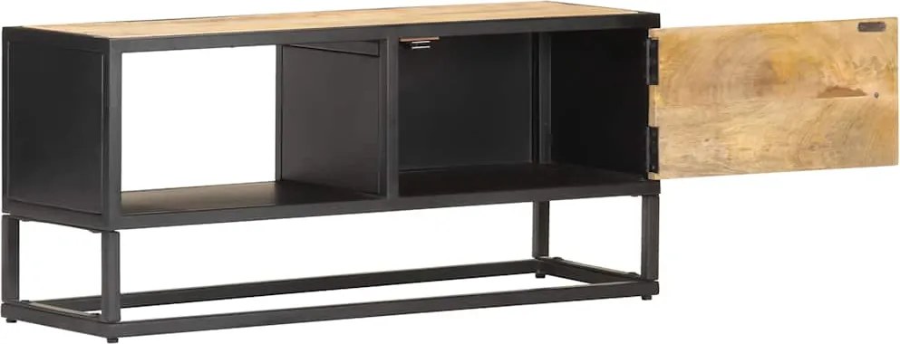 TV stolek s vyřezávanými dvířky 90 x 30 x 40 cm hrubý mangovník 320944