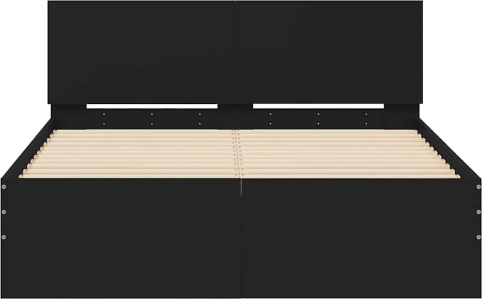Rám postele s čelem černý 120 x 200 cm 3207491