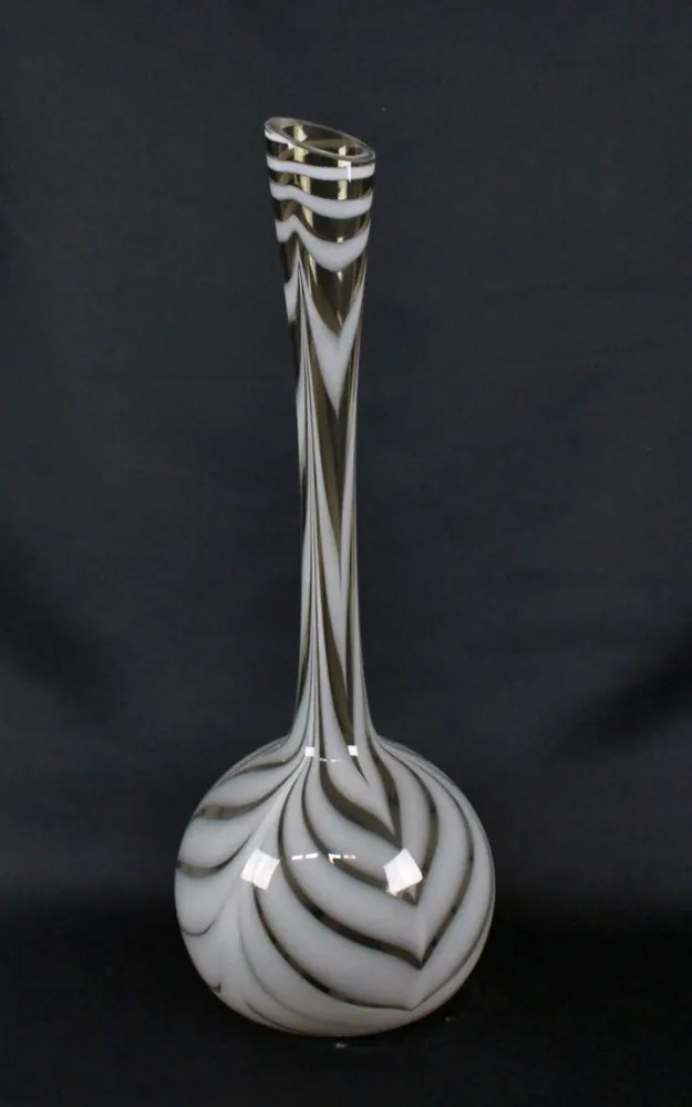 Váza designová Koule střední bílé paví oko 80cm