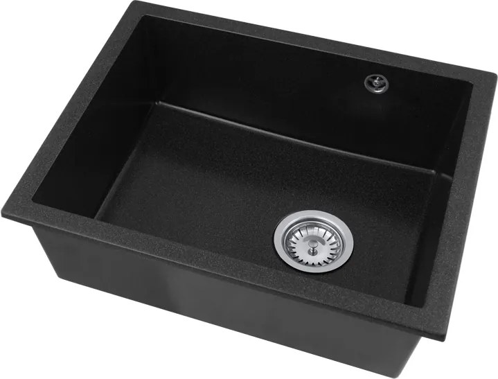 Gamma Decor 5040, 1-komorový granitový dřez 560x460x180 mm, černá skvrnitá, GMA-ZLE000081