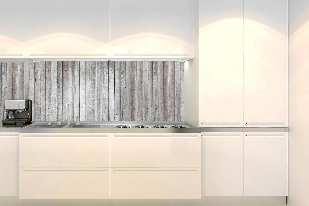 DIMEX | Fototapeta do kuchyně Stará vybledlá prkna KI-180-291 | 180 x 60 cm | šedá