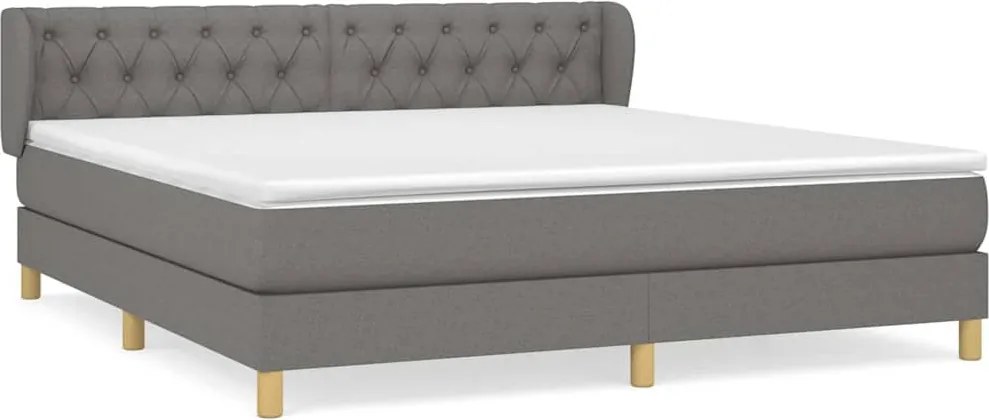 Box spring postel s matrací tmavě šedá 160x200 cm textil 3127054