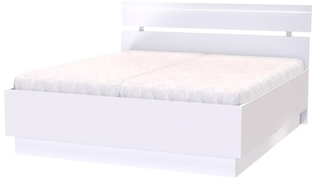 Nábytek Mikulík Dvoulůžková postel SMART L s úložným prostorem a LED, 180×200 cm Dekor: Akácie světlá