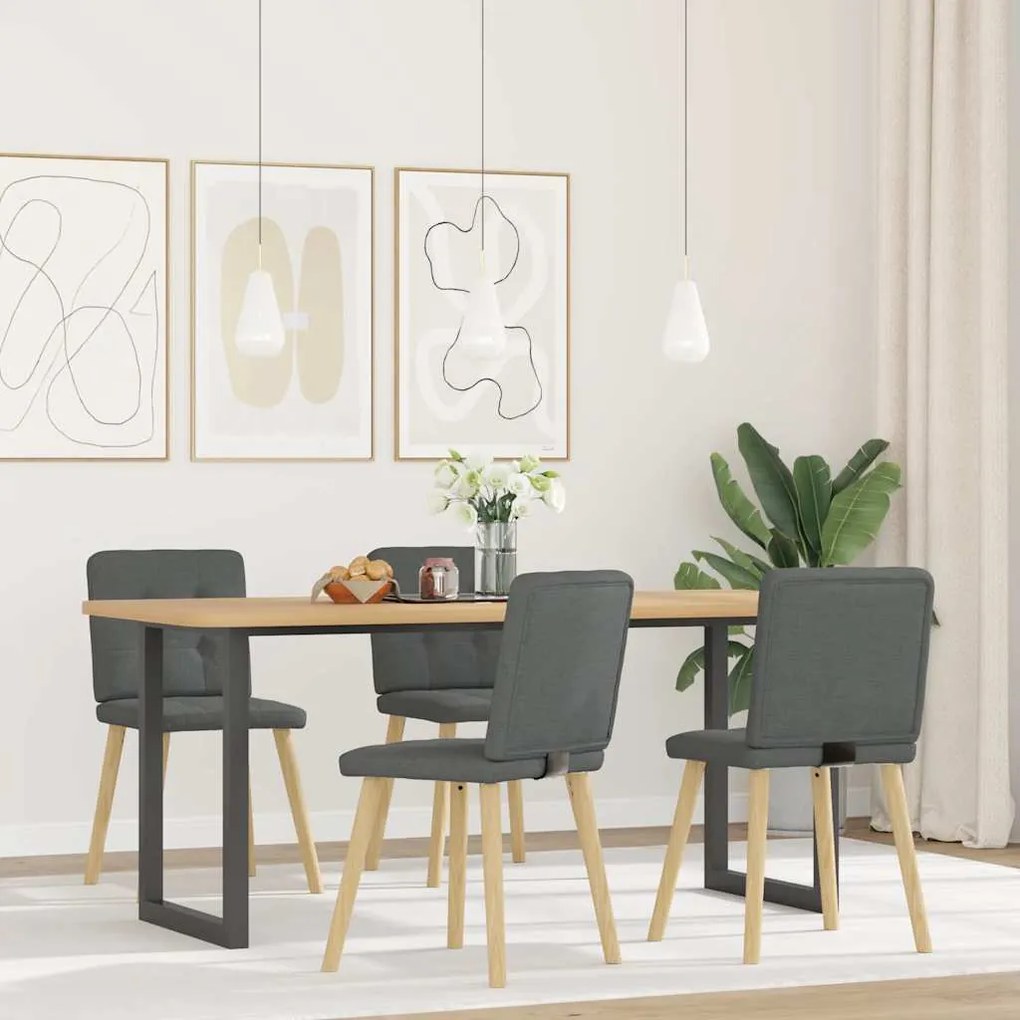 Jídelní židle 4 ks tmavě šedé textil 3315169