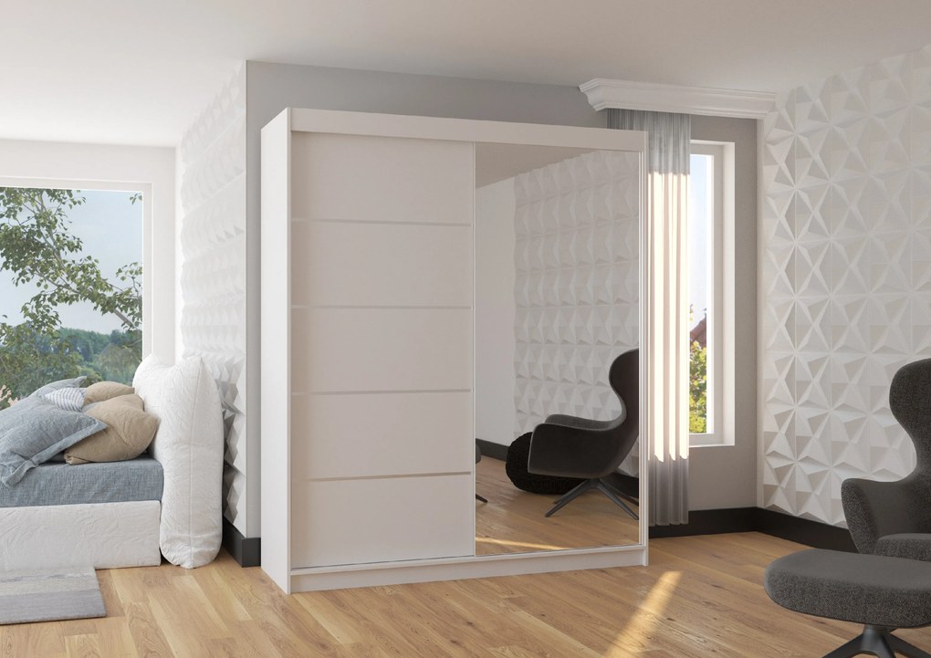 ADRK Furniture Posuvná skříň s zrcadlem CARO 180 ADRK-SW-CAR-W-180