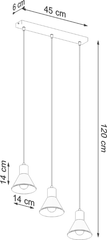 Sollux Lighting Závěsné svítidlo TALEJA 3 černé E27