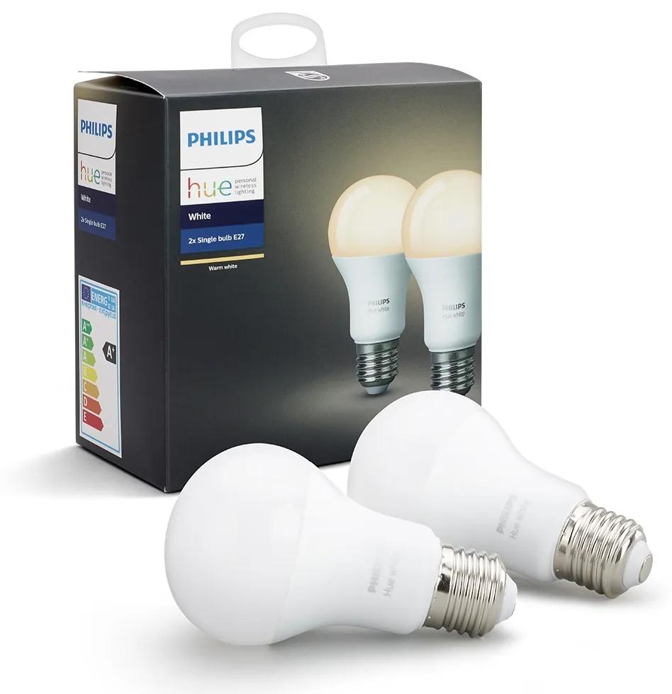 Philips SADA 2x LED Stmívatelná žárovka Philips Hue WHITE E27/9W/230V P2366