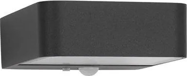 NV 9492520 Venkovní nástěnné svítidlo TREDO antracitový hliník a čiré sklo LED 2W 3000K 3.7V 106st. IP65 vypínač na těle / solární / pohybové čidlo - NOVA LUCE
