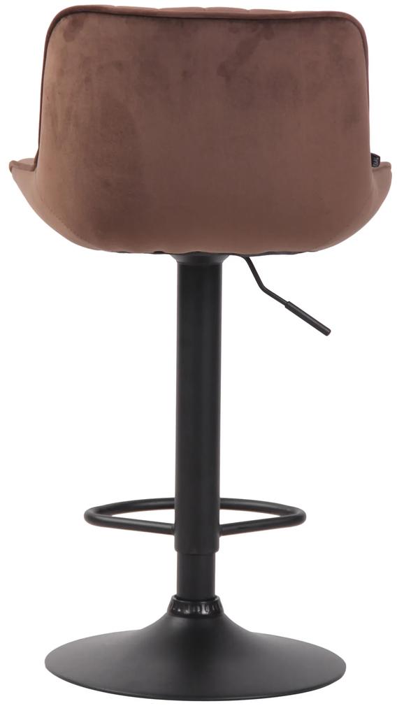 Barová židle Haugo - samet - černý rám | hnědá