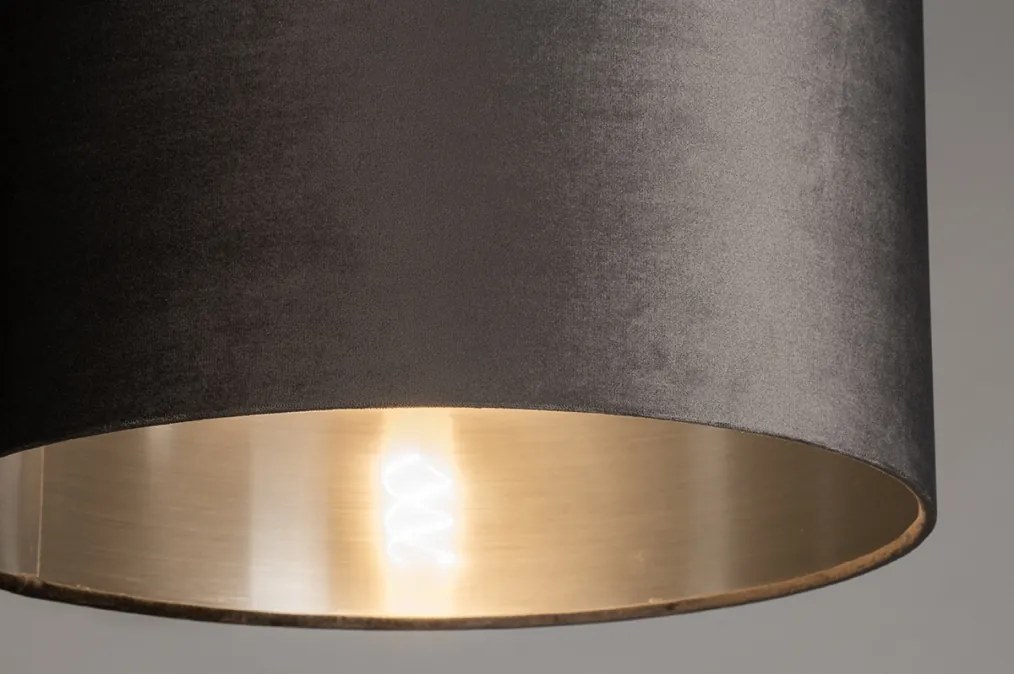 Stojací designová lampa Pallas Black and Silver Steel