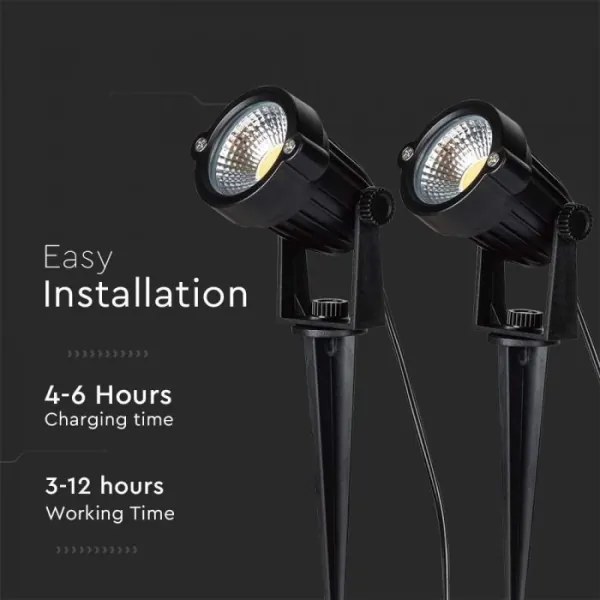 SADA 2x LED Venkovní solární lampa 2xLED/1,2W/3,7V IP65 3000K 4000 mAh