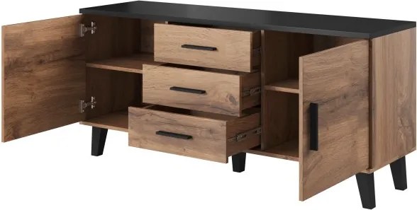 TV stolek Lotta II 150 cm dub wotan/černý