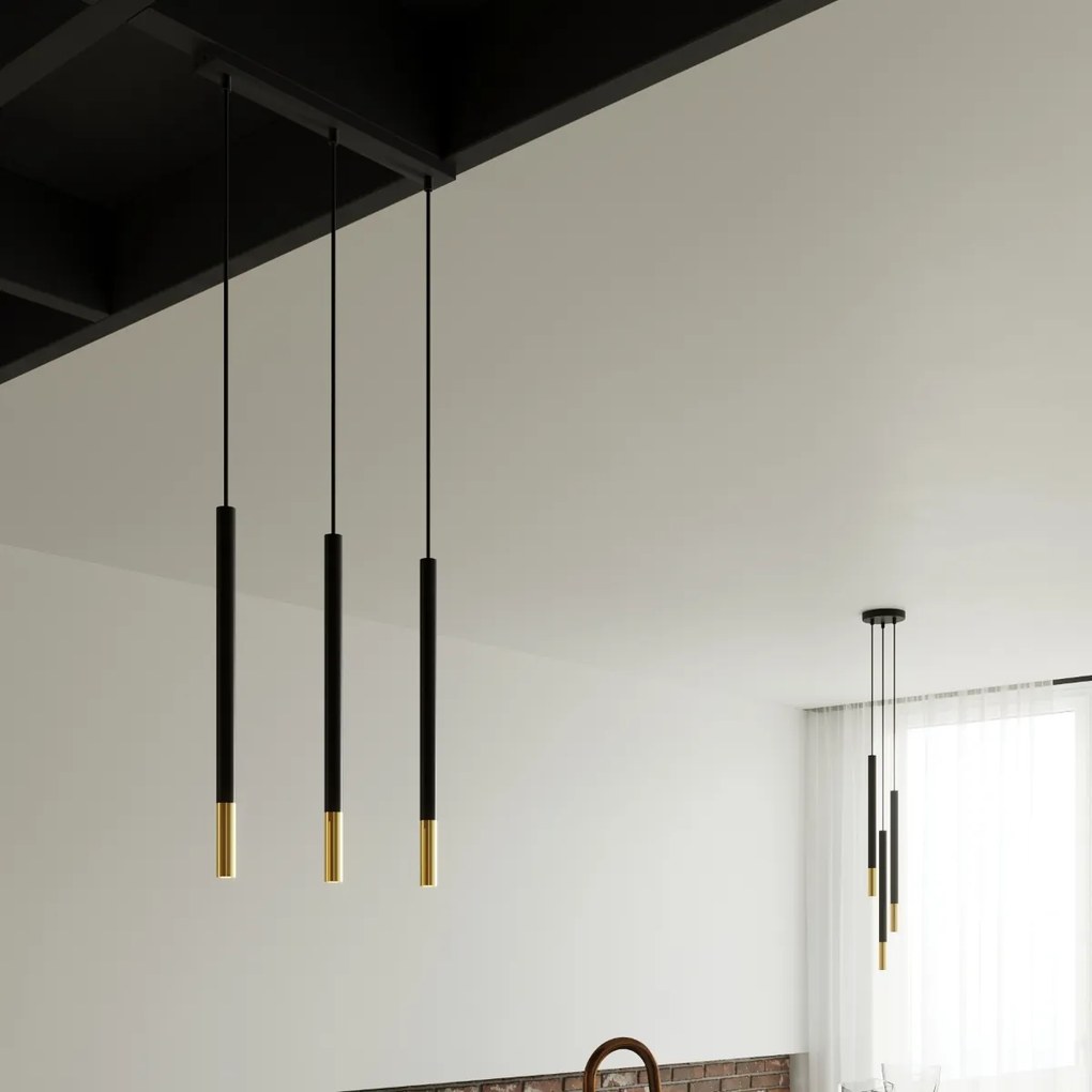 Sollux Lighting Závěsné svítidlo MOZAICA 3L černé/zlaté