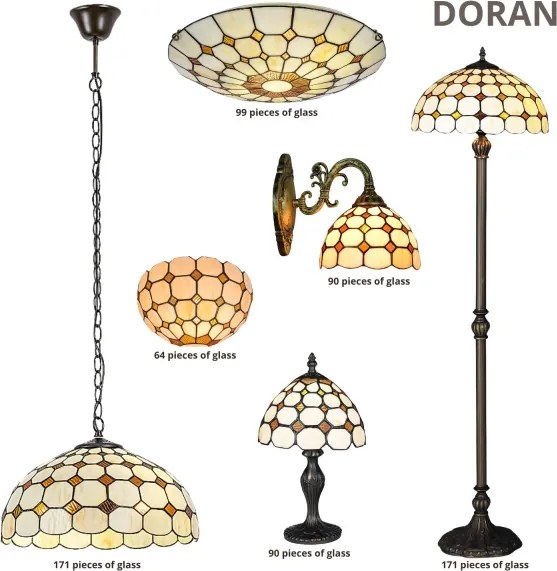 Brilagi - Tiffany vitrážová stojací lampa DORAN 2xE27/60W/230V