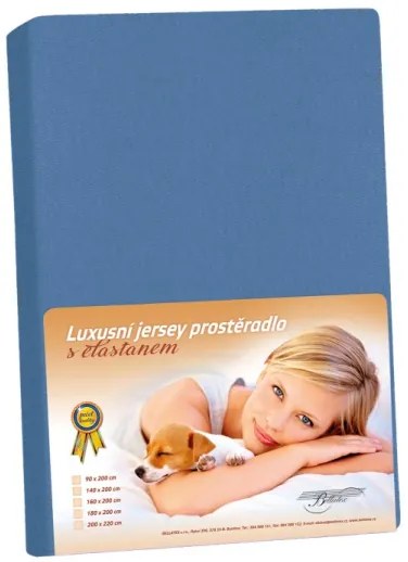 Bellatex prostěradlo jersey LUX  Tmavě modrá rozměr 140x200 cm