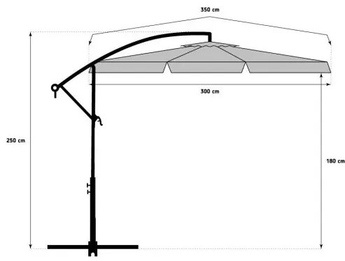 Zahradní skládací slunečník LEVI 300 cm, béžový