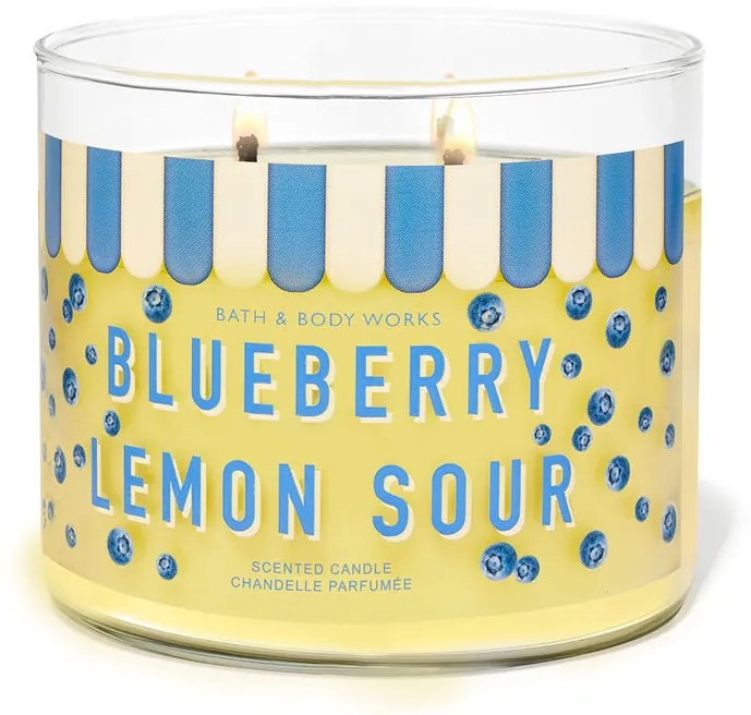 Bath & Body Works Blueberry Lemon Sour, vonná svíčka 411g