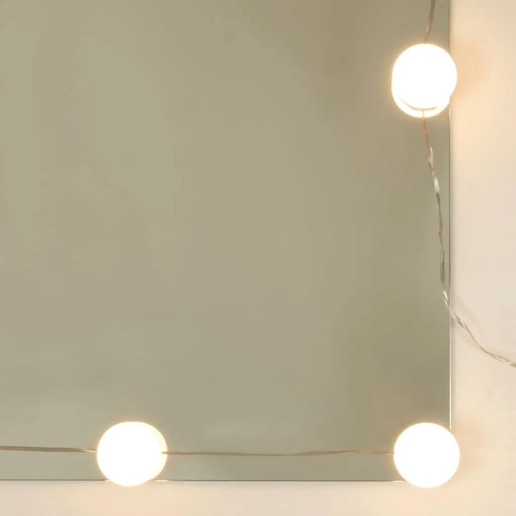 Zrcadlová skříňka s LED kouřový dub 90 x 31,5 x 62 cm