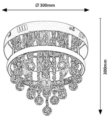 Rabalux 2236 - Křišťálový přisazený lustr PALLAS LED/20W/230V + 3xE14/40W