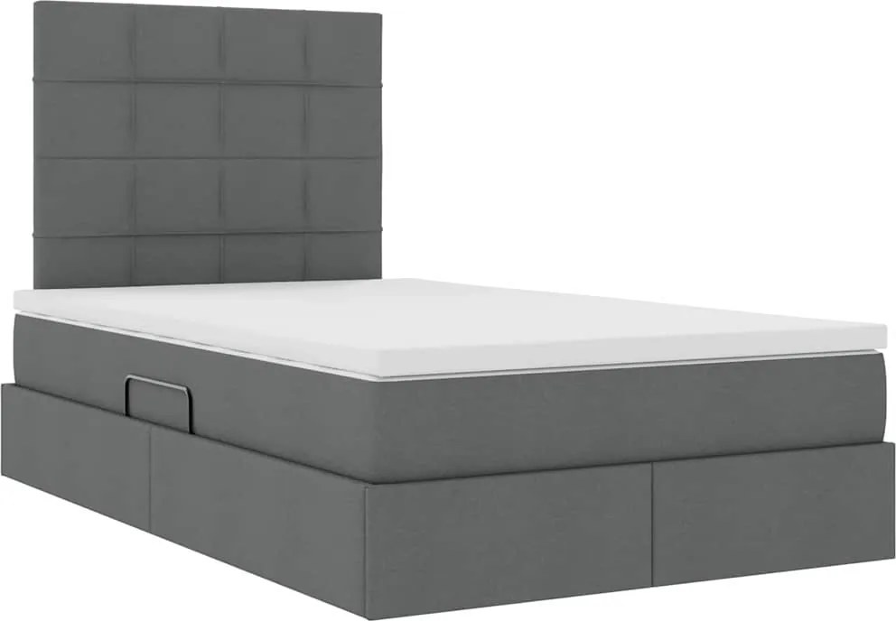 Postel s úložným prostorem a matrací Tmavě šedá 120 x 200 cm 3371773
